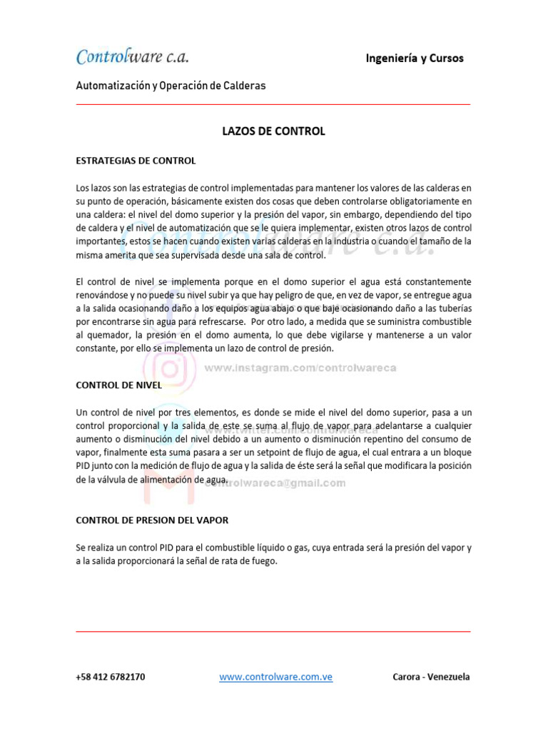 Lazos de Control | PDF | Automatización | Vapor