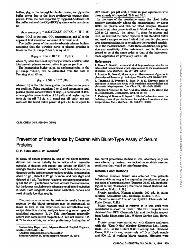 Flack 1984 | PDF | Buffer Solution | Hemoglobin
