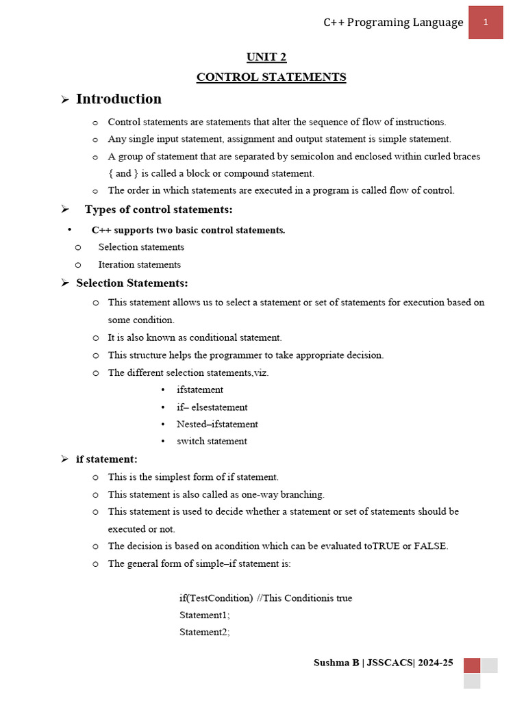 C++ Unit 2 Chap1 | PDF | Computer Programming | Software Engineering