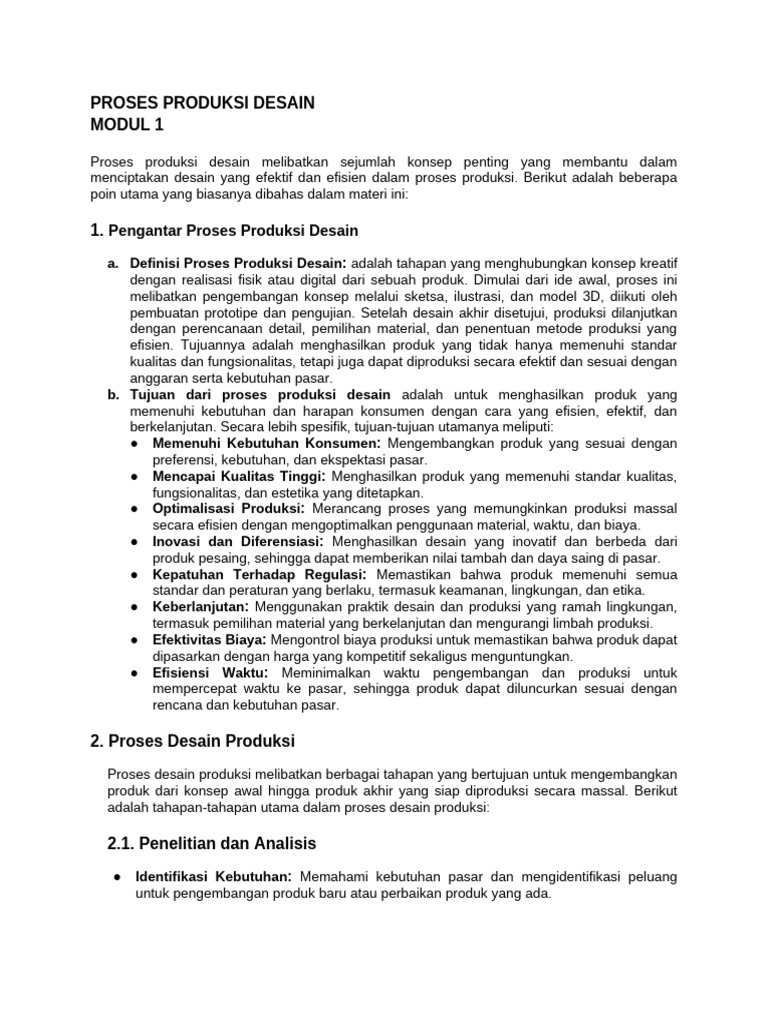 Modul 1 Proses Produksi Desain | PDF