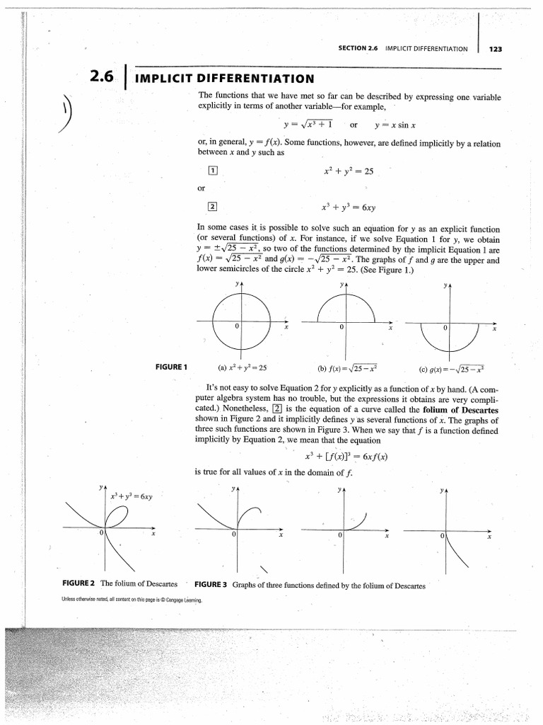 2.6 Implicit Differentiation | PDF
