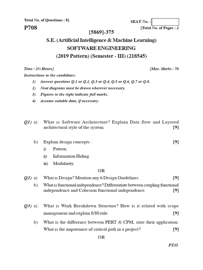 Question Paper 2022 S.E (2019 PATTERN) | PDF | Computing