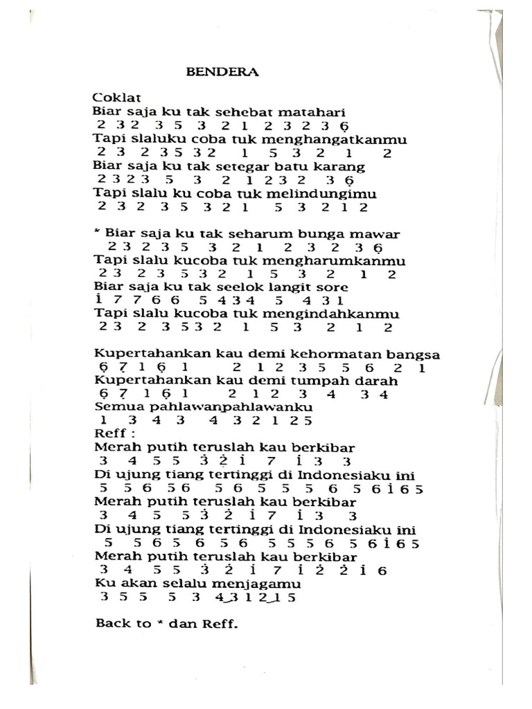 Bendera Coklat Dan Hari Merdeka Not Angka | PDF