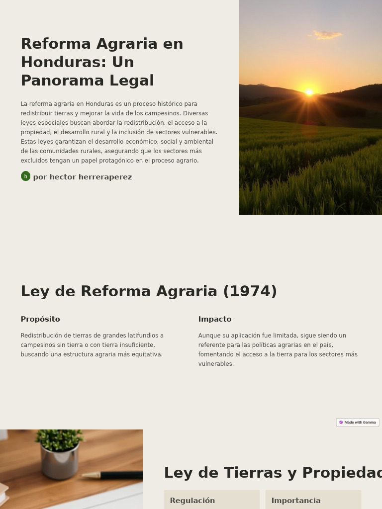 Reforma Agraria en Honduras: Leyes Clave | PDF | Campesino | Agricultura