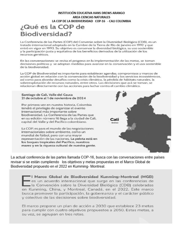 COP-16: Retos y Metas de Biodiversidad | PDF