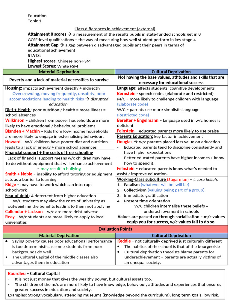 Class Differences in Educational Achievement | PDF | Poverty | Poverty ...