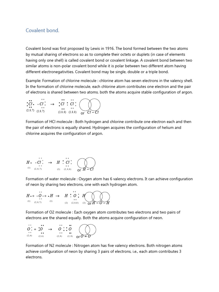 3_JEE_Chemistry_Chemical Bonding_Covalent bond | PDF | Covalent Bond ...