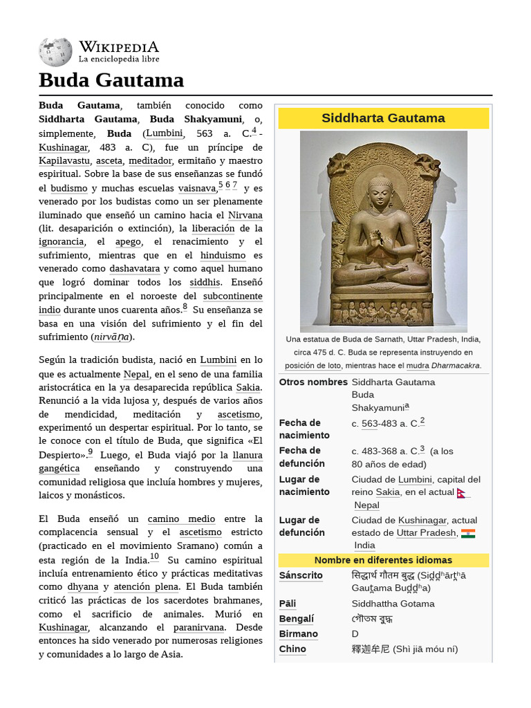 Buda Gautama | PDF | Textos Budistas | Religiones indias