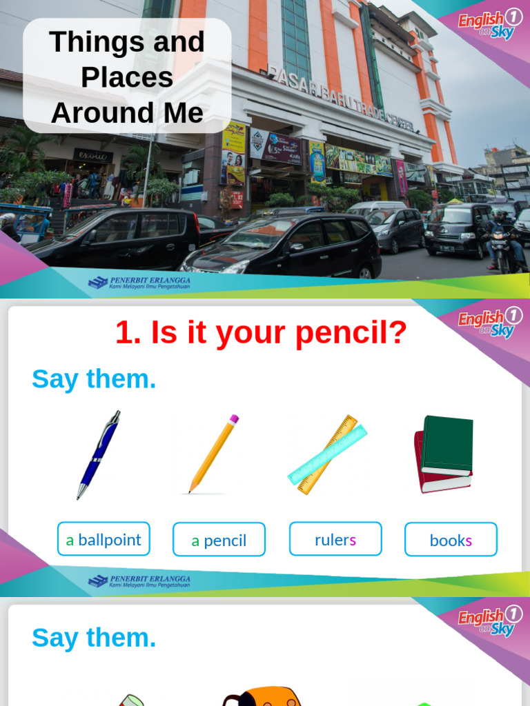 Everyday Objects and Places Dialogue Guide | PDF | Writing Implements ...