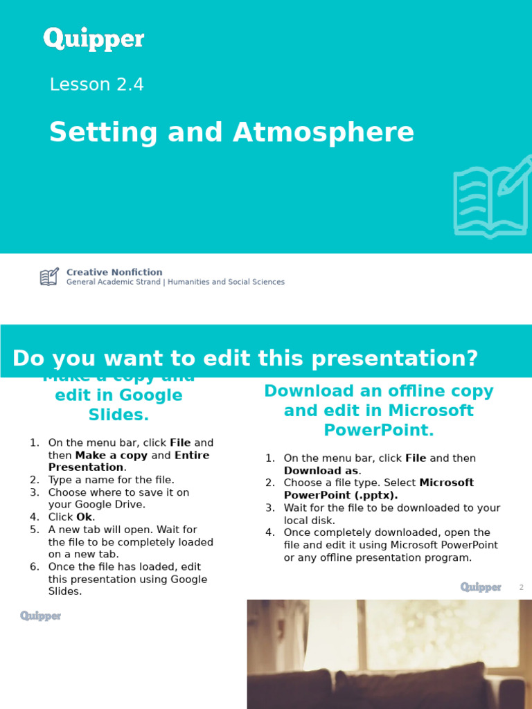 G12 Q3 Setting and Atmosphere | PDF | Mood (Psychology) | Mental Health