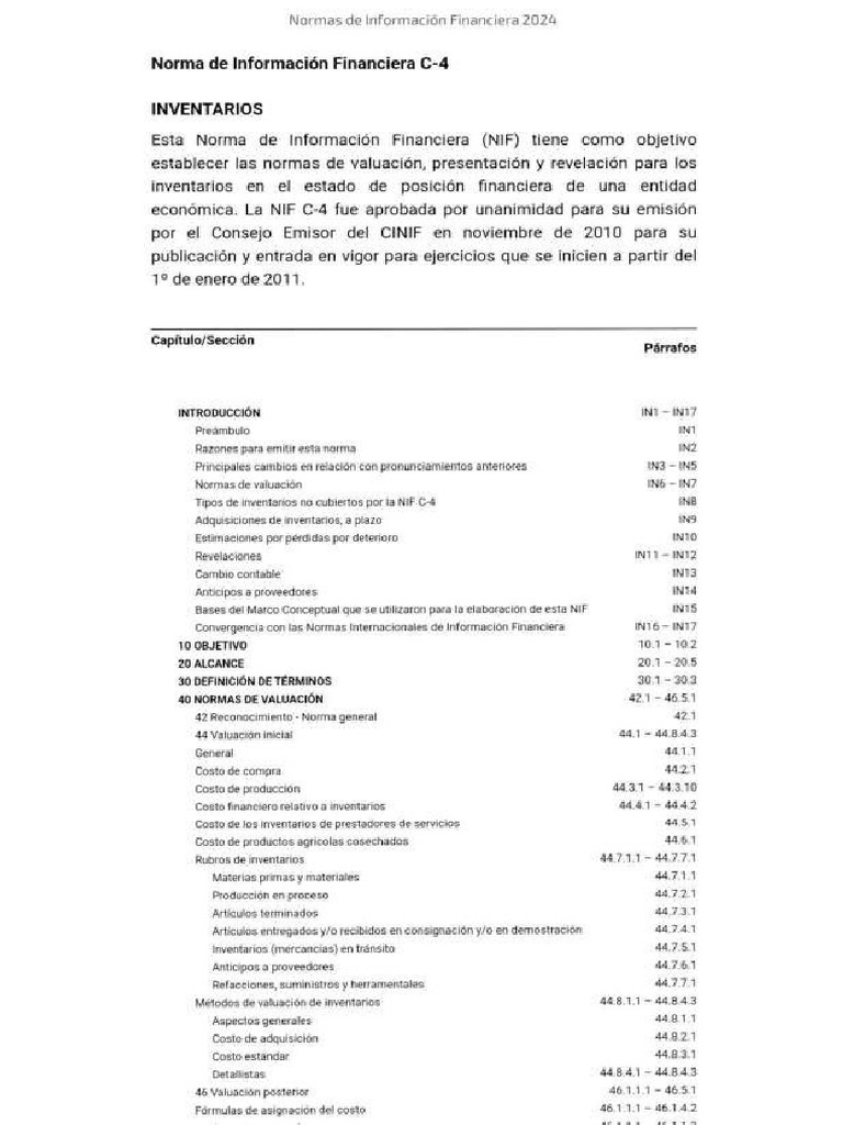 NIF C-4 Inventarios | PDF