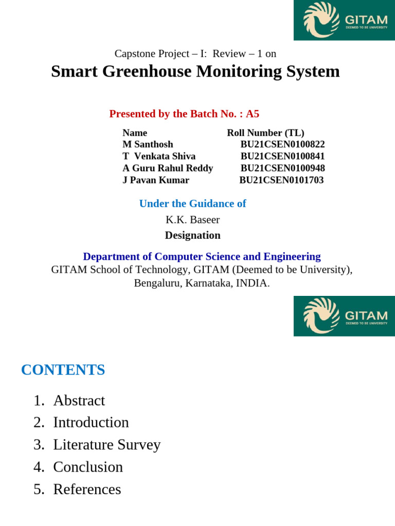Capstone Project Review-1 | PDF | Climate Change Mitigation | Internet Of Things