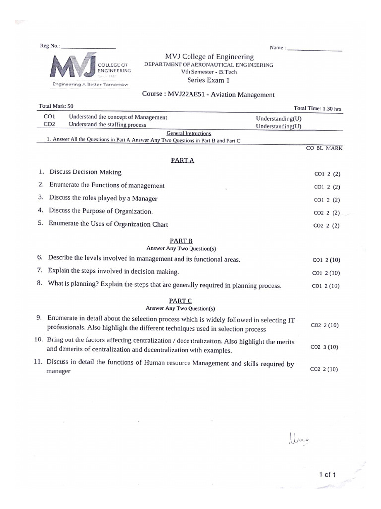 IA Question Papers 5th Sem | PDF