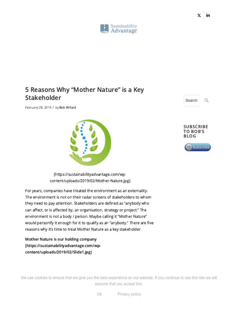 5 Reasons Why "Mother Nature" Is A Key Stakeholder - Sustainability ...