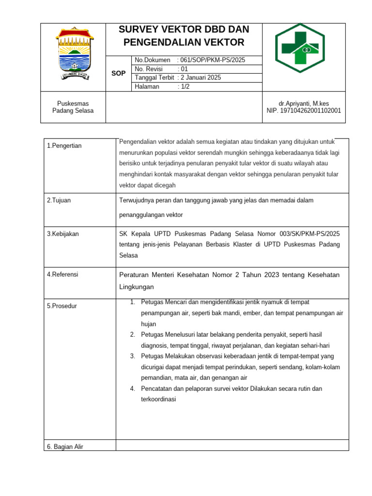 Pengendalian Vektor DBD di Puskesmas | PDF