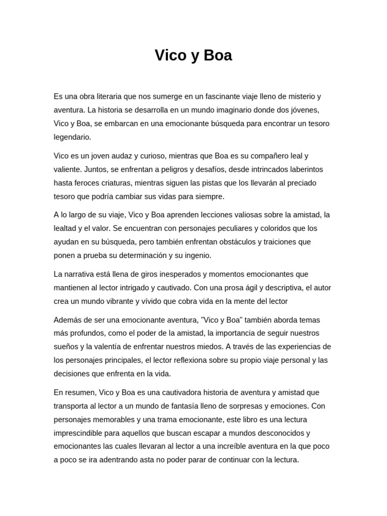 Vico y Boa | PDF