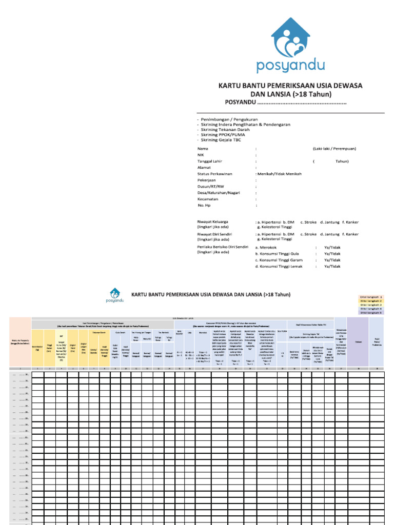 Rev - Kartu Bantu Pemeriksaan Posyandu Cetak Lansia | PDF