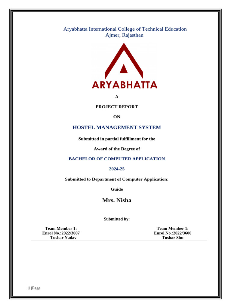 BCA Final Year Project Shivam | PDF | Relational Database | Sql