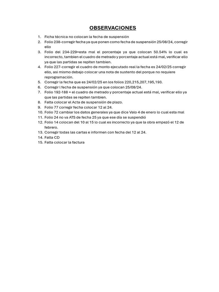 OBSERVACIONES DE LA VALO | PDF