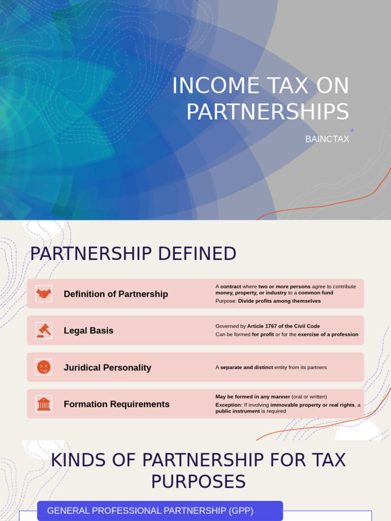 Income Tax Guide for Partnerships | PDF | Tax Deduction | Income Tax