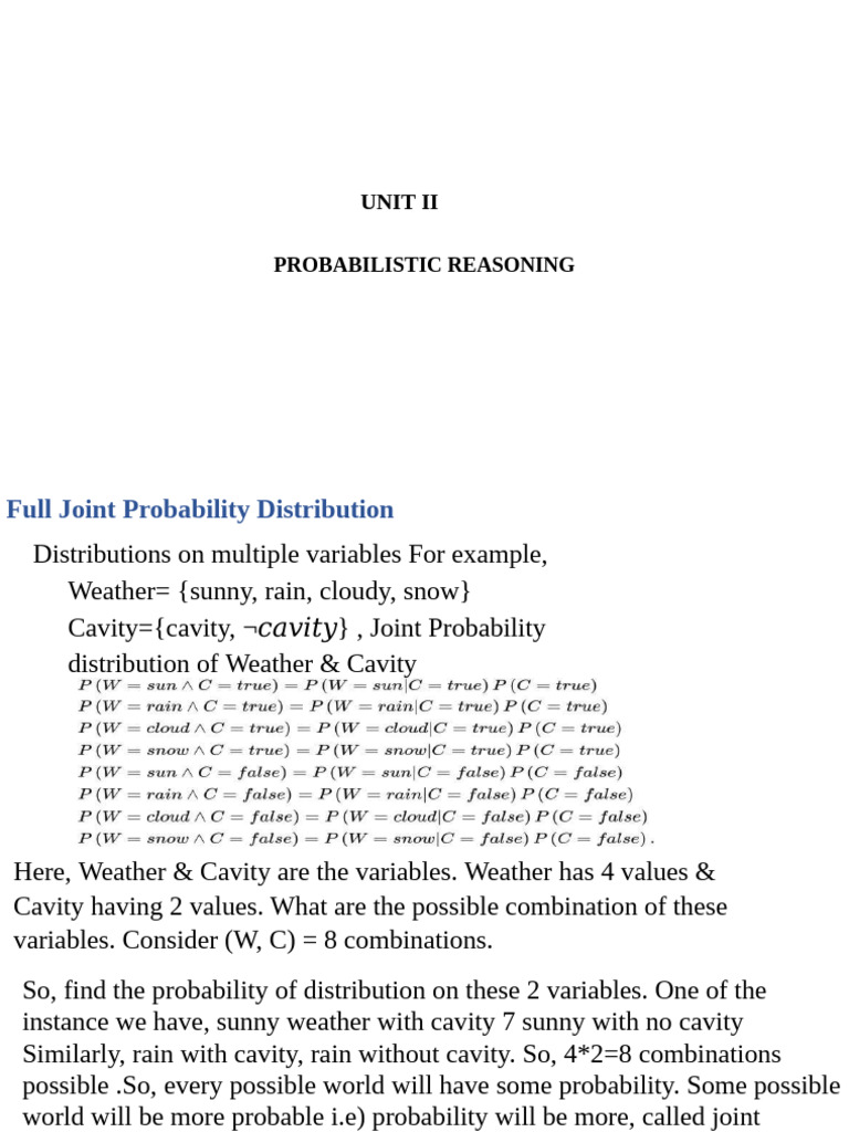 UNIT II | PDF | Bayesian Network | Bayesian Inference
