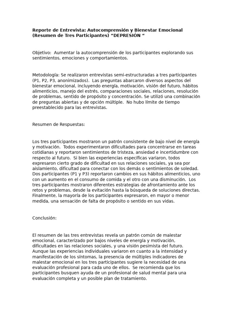 Reporte De Entrevista Pdf