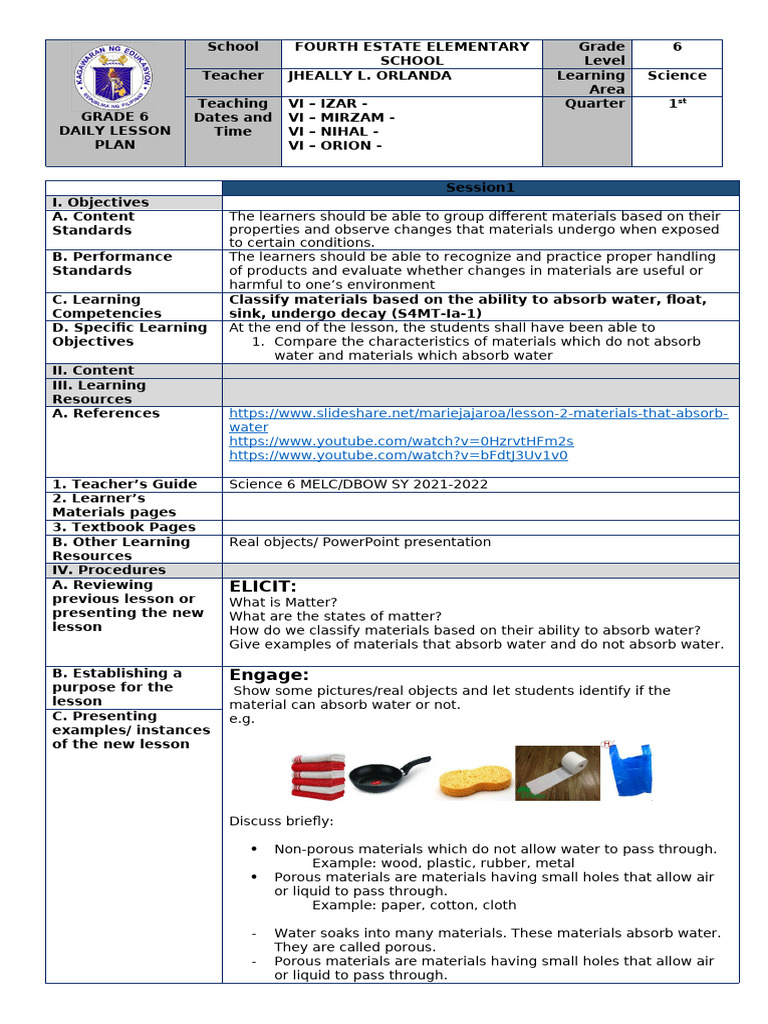 Compare The Characteristics of Materials Which Do Not Absorb Water and ...