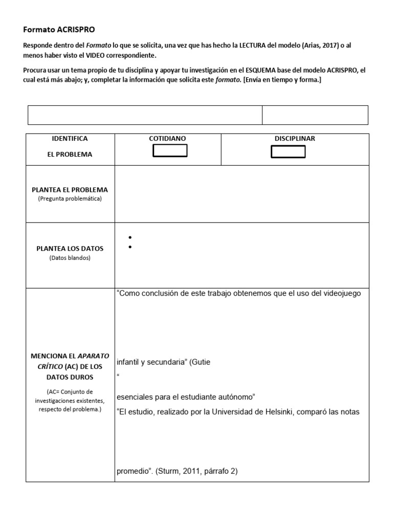ACT09-Ejemplo - F ACRISPRO | PDF | Aprendizaje | Videojuegos