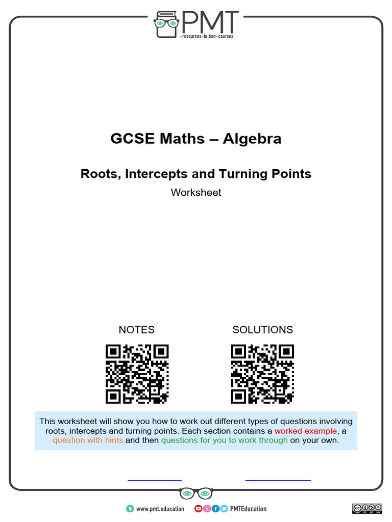 b. Roots, Intercepts and Turning Points | PDF | Quadratic Equation ...