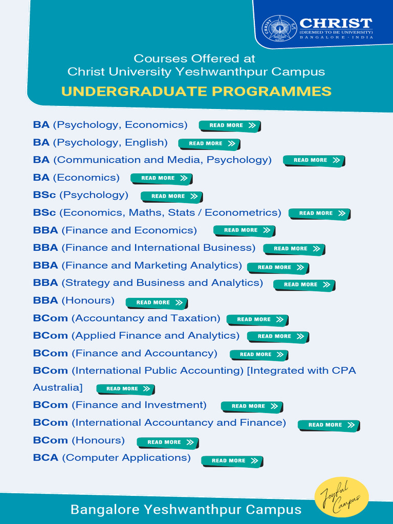 UG Programme at Christ Yeshwanthpur Campus | PDF