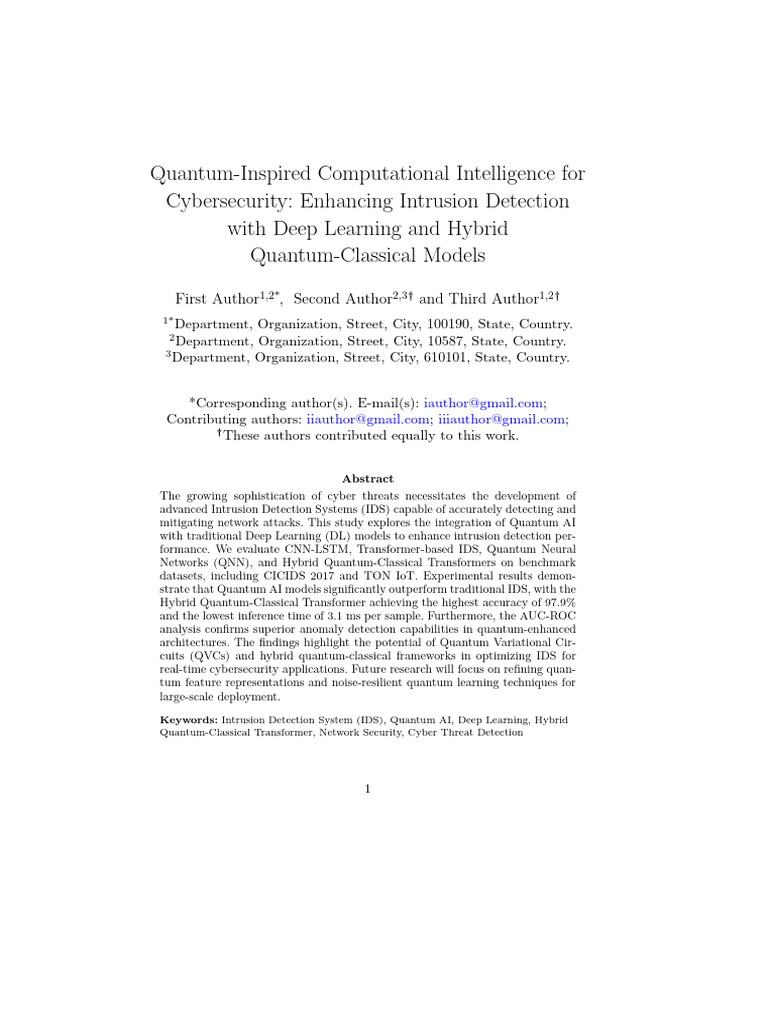 Article_Title | PDF | Receiver Operating Characteristic | Quantum Computing