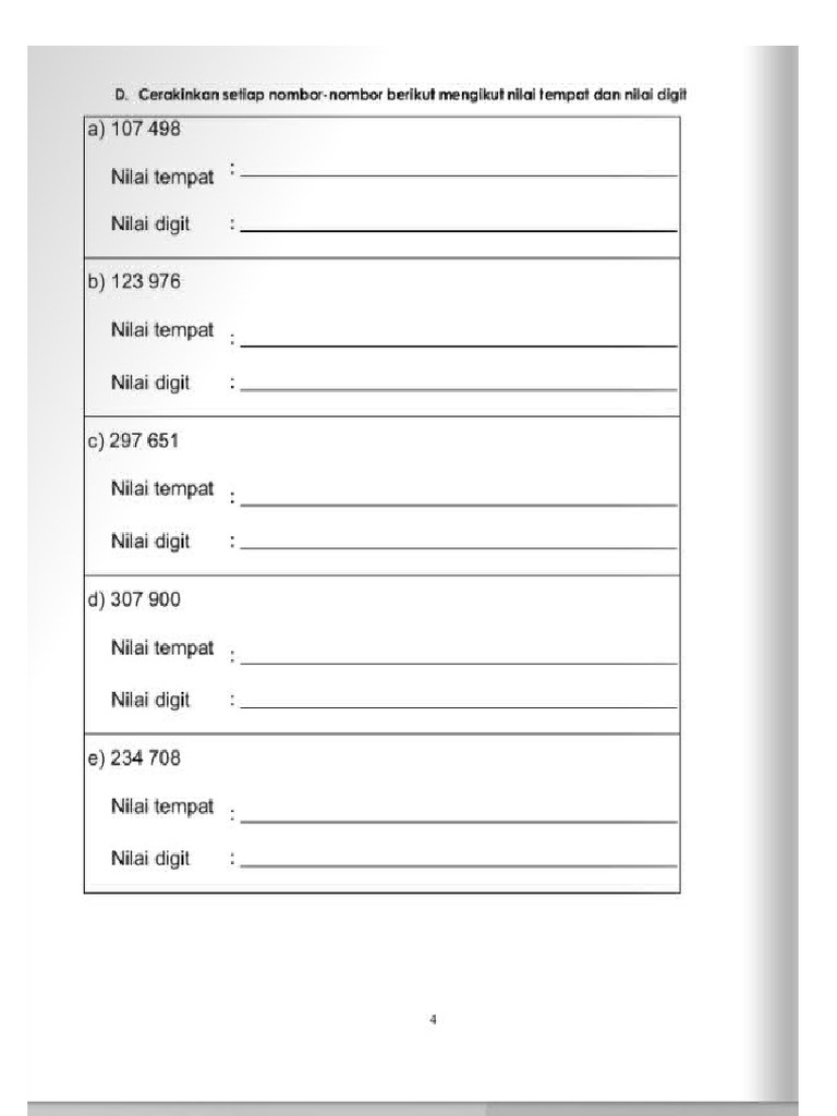 Tahun 5 Nilai Digit | PDF