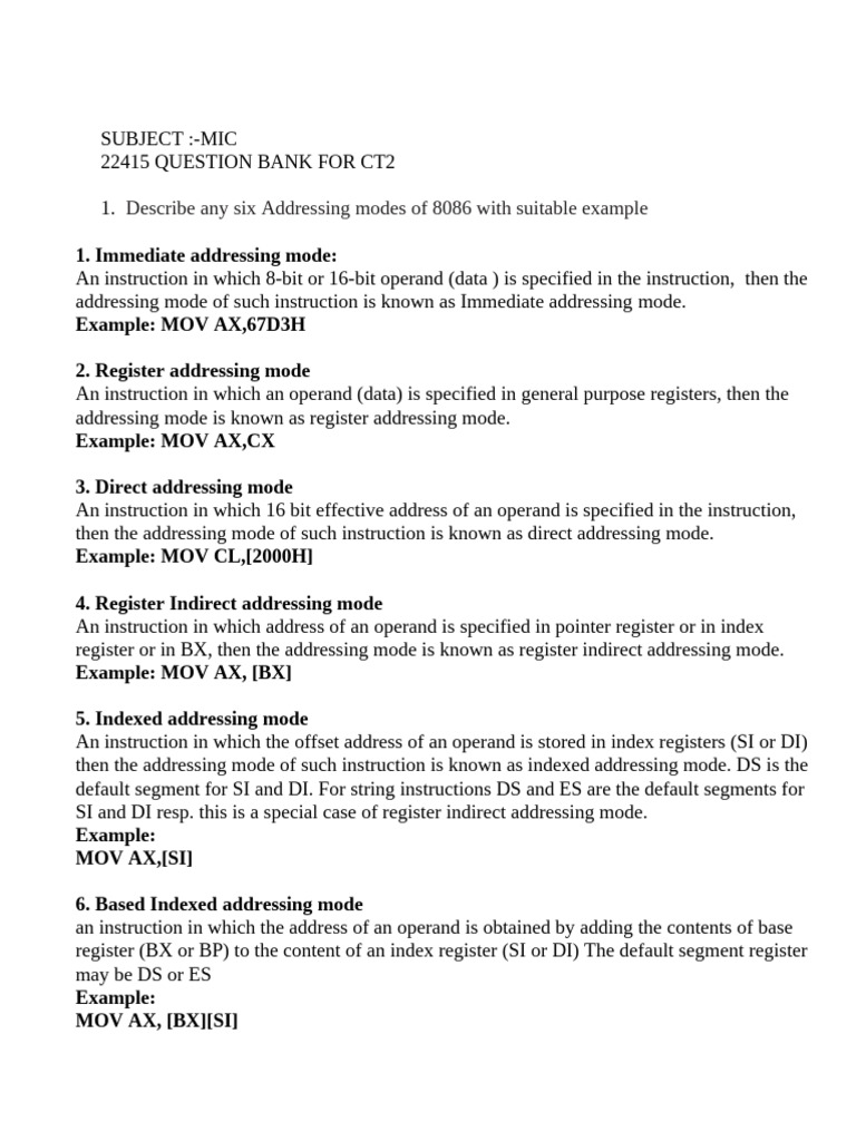 solved-question-bank-for-ct2-mic | PDF | String (Computer Science) | Bit