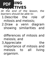 Meiosis and Mitosis Comparison Chart | PDF