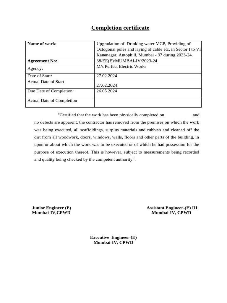 Replcf MCP & Providing Poles at Sector I & IV and Pump Sets FINAL BILL 20.01.25 Comp - Cert | PDF