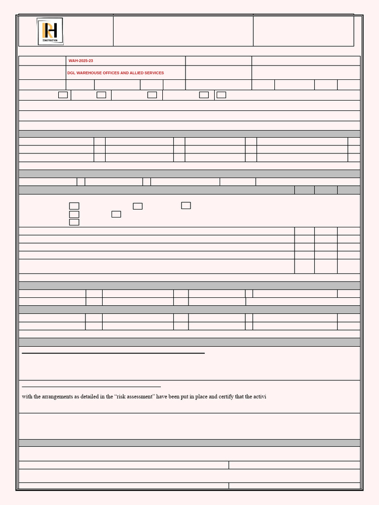 Work at Height Permit Form-2020 | PDF | Scaffolding | Personal ...