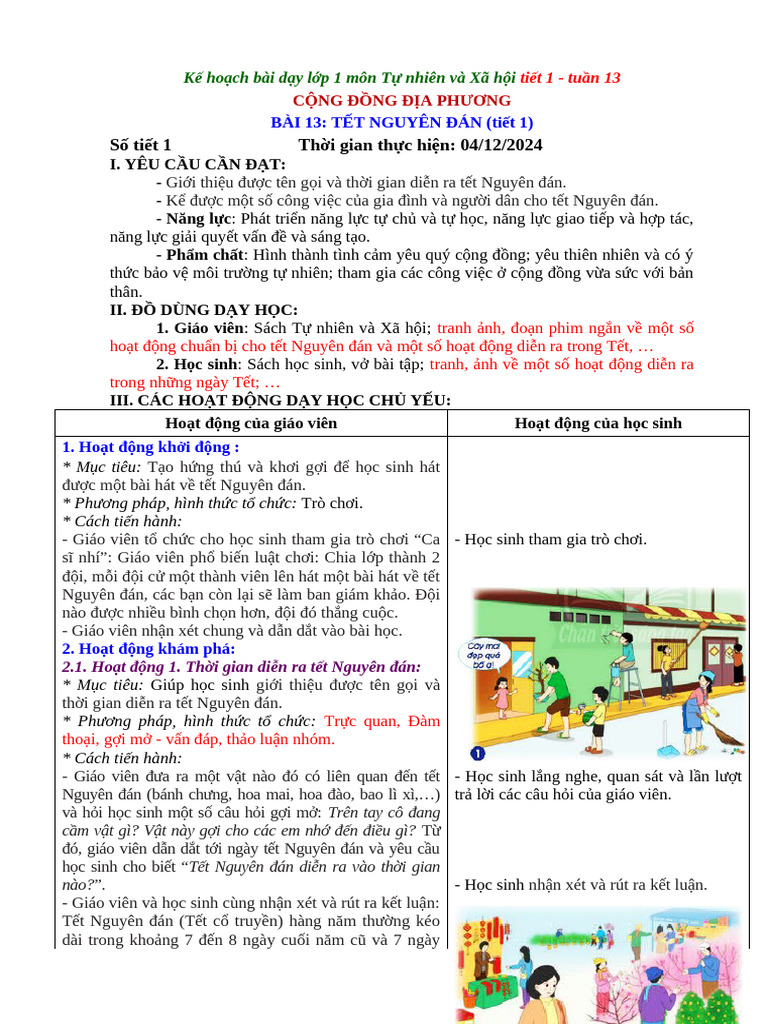 TNXH Tuan 13-18 2024-2025 | PDF