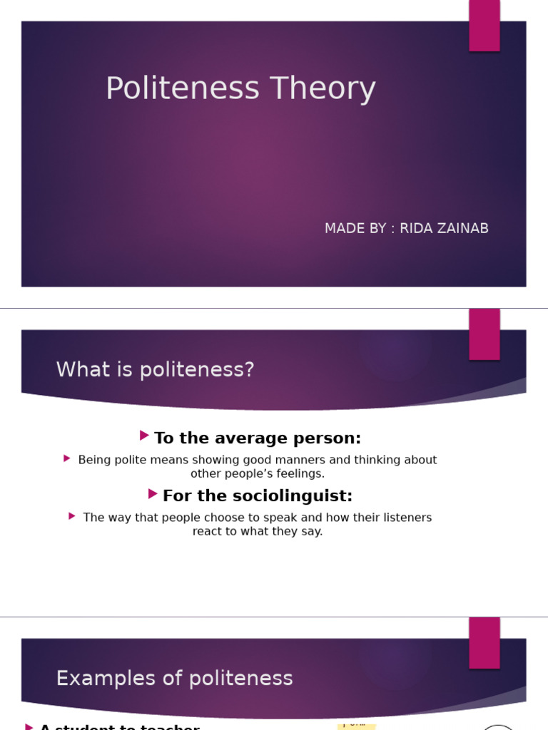 Politeness Theory Edit | PDF | Behavioural Sciences | Psychology