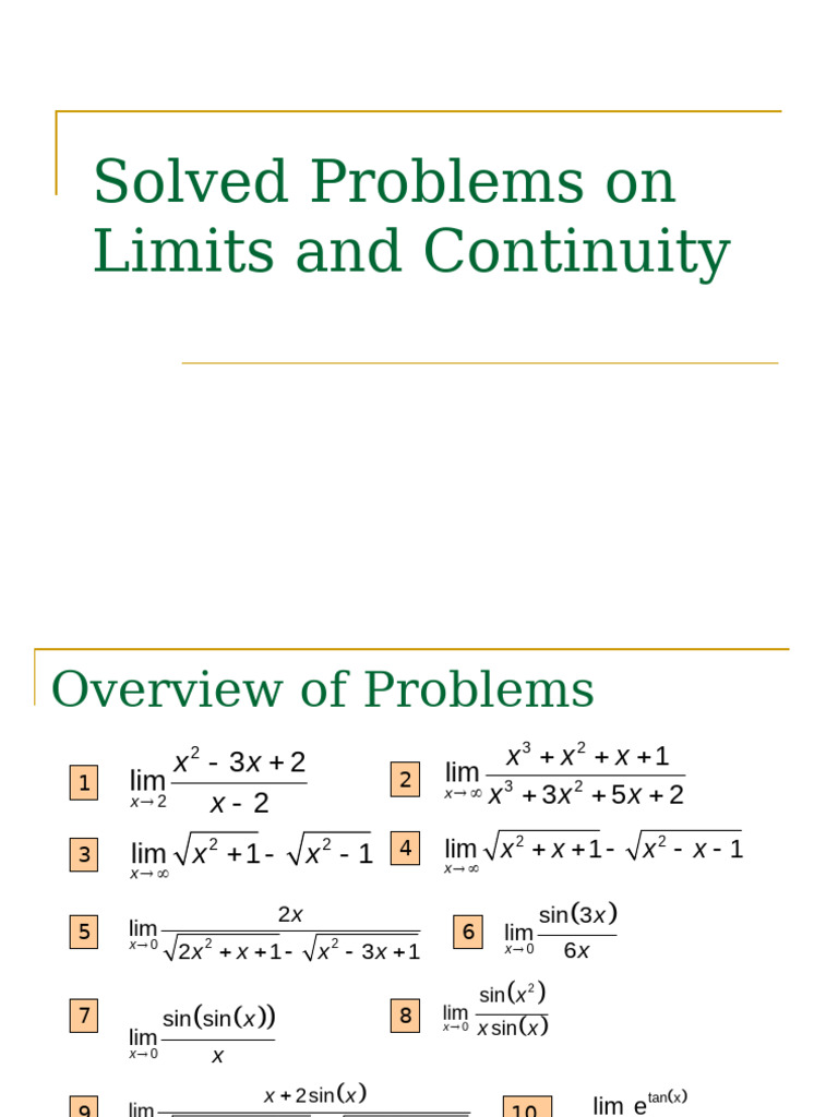 Limitsproblems Pdf Function Mathematics Continuous Function