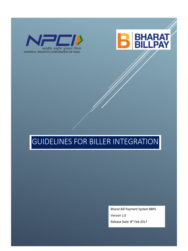 BBPS Guidelines For Biller Integration | PDF | Fee | Payments