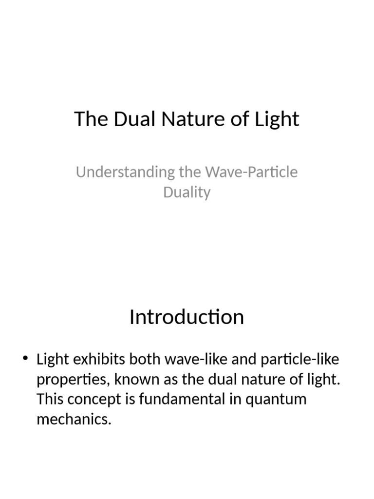 Dual Nature of Light | PDF
