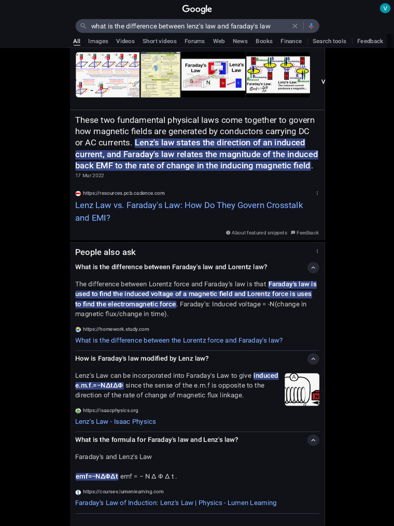 Faraday and Lenz Law | PDF | Electromagnetic Induction ...