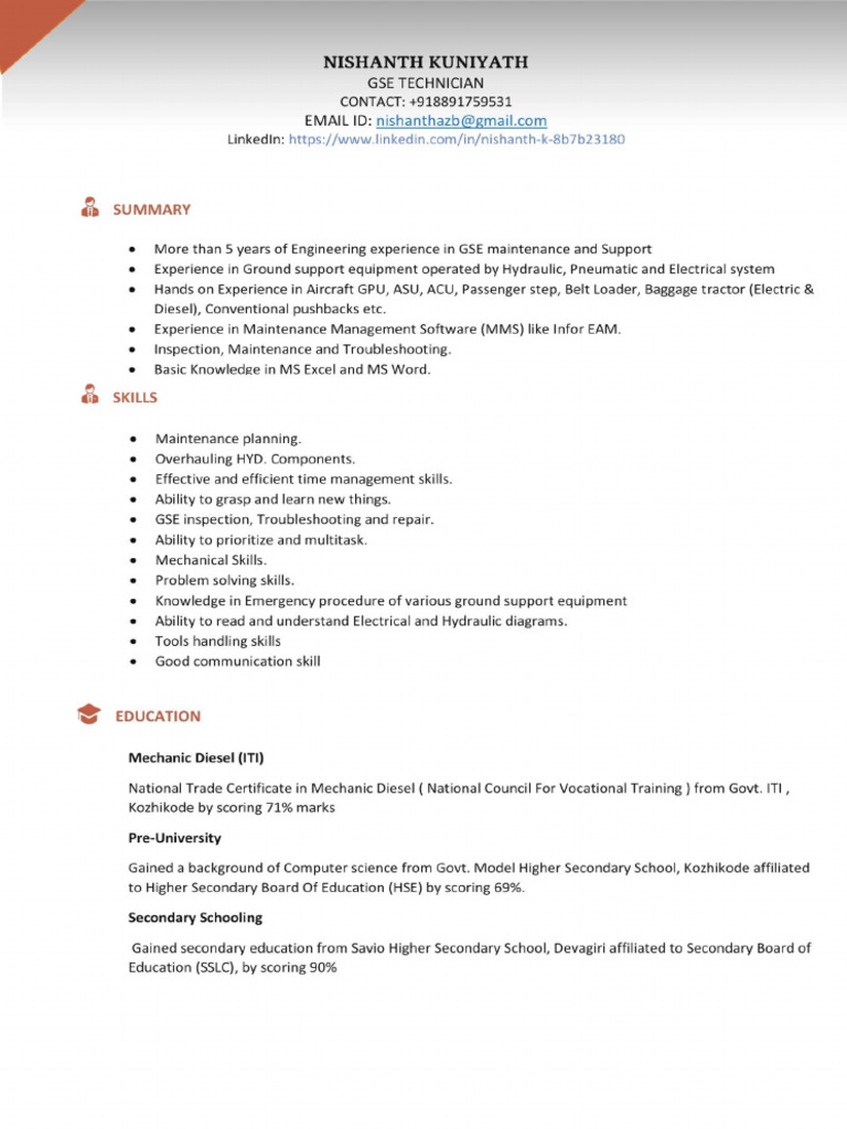 Nishanth CV | PDF