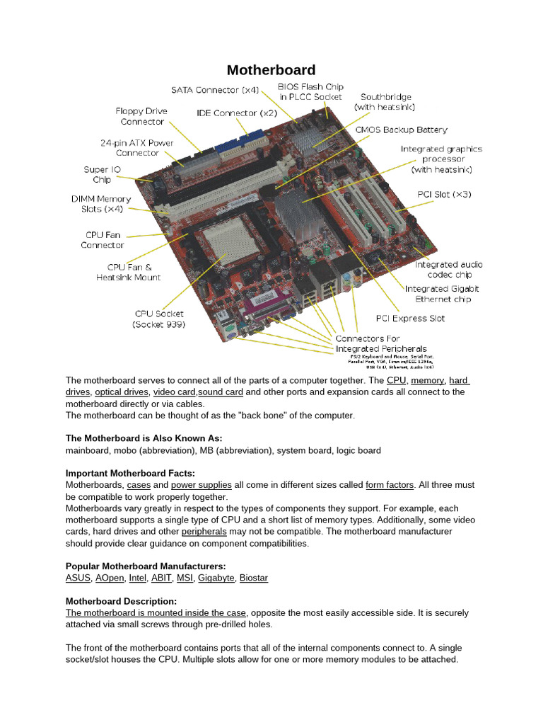 What is a Motherboard | PDF | Usb | Computer Keyboard
