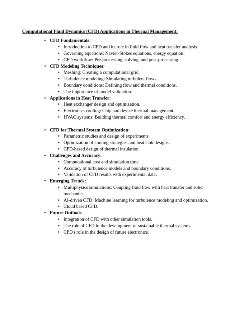 Computational Fluid Dynamics (CFD) Applications in Thermal Management | PDF