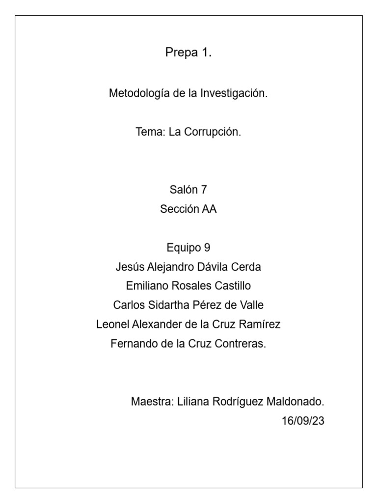 Metodologia de la Inv Corrupción | PDF | Corrupción política | Sociología