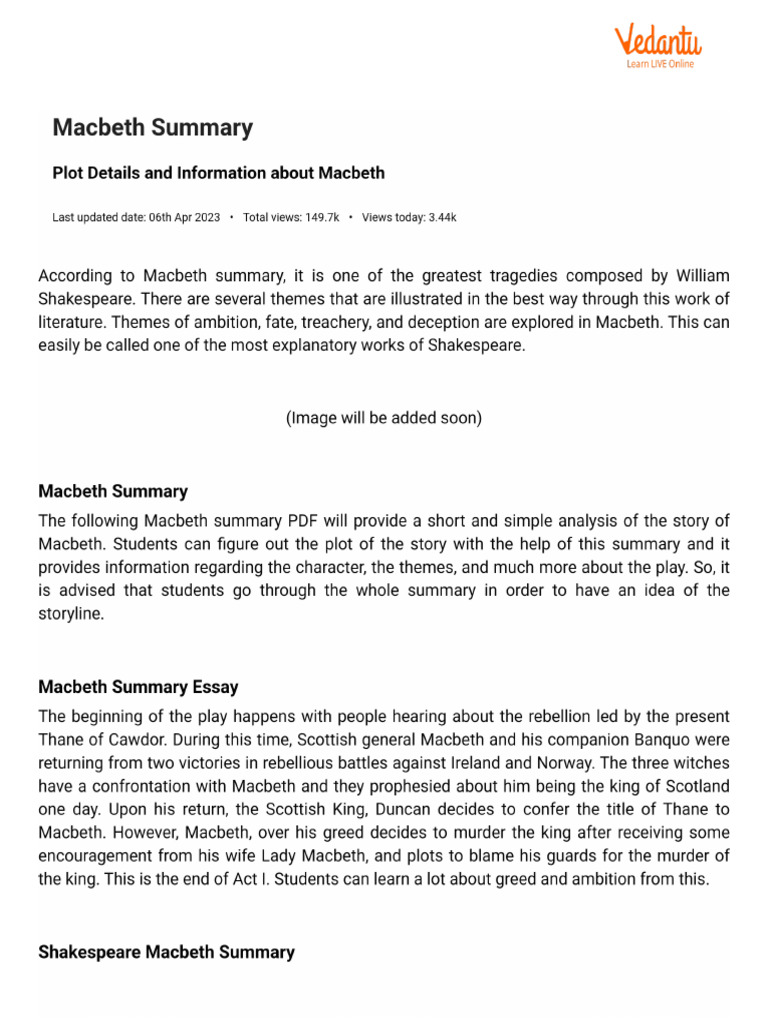 Macbeth Summary | PDF