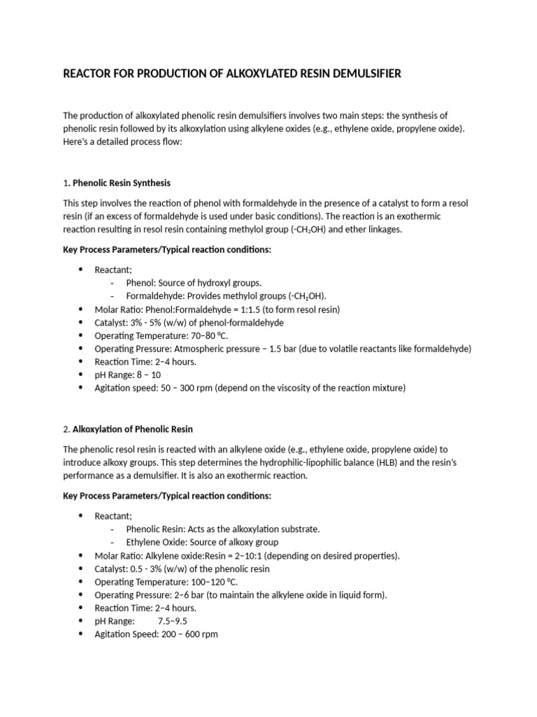 Reactor For Alkoxylation | PDF | Chemical Reactor | Chemical Reactions