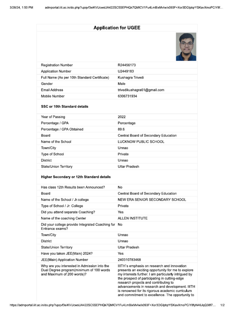 Ugee Registration Form | PDF