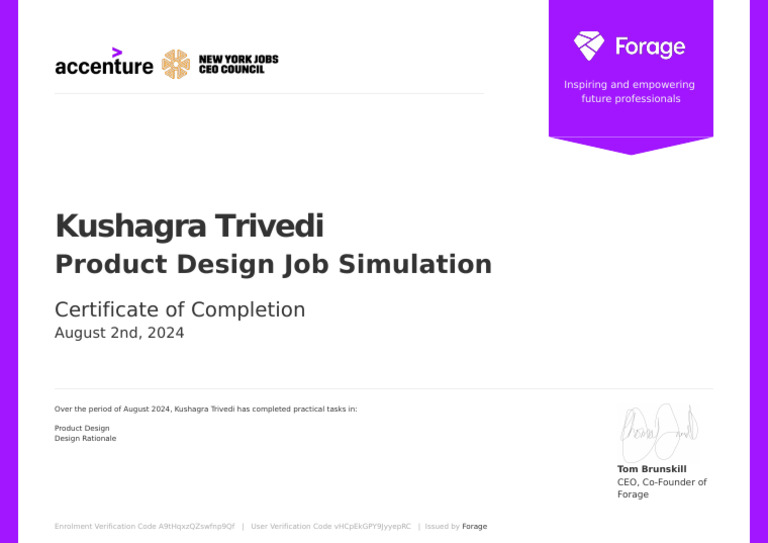 Product Design Job Simulation Certificate | PDF